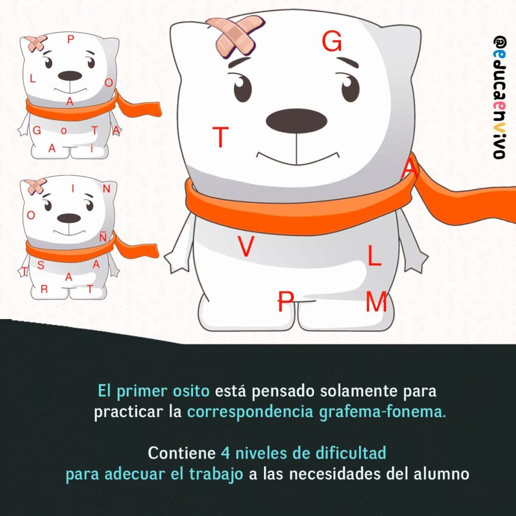 Cura al osito - Juegos de Lectoescritura - Educaenvivo Cura al osito - Juegos de Lectoescritura - Educaenvivo