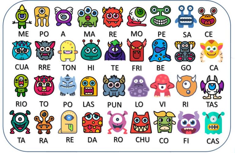 Monstruos silábicos para formar palabras con sílabas – Educaenvivo