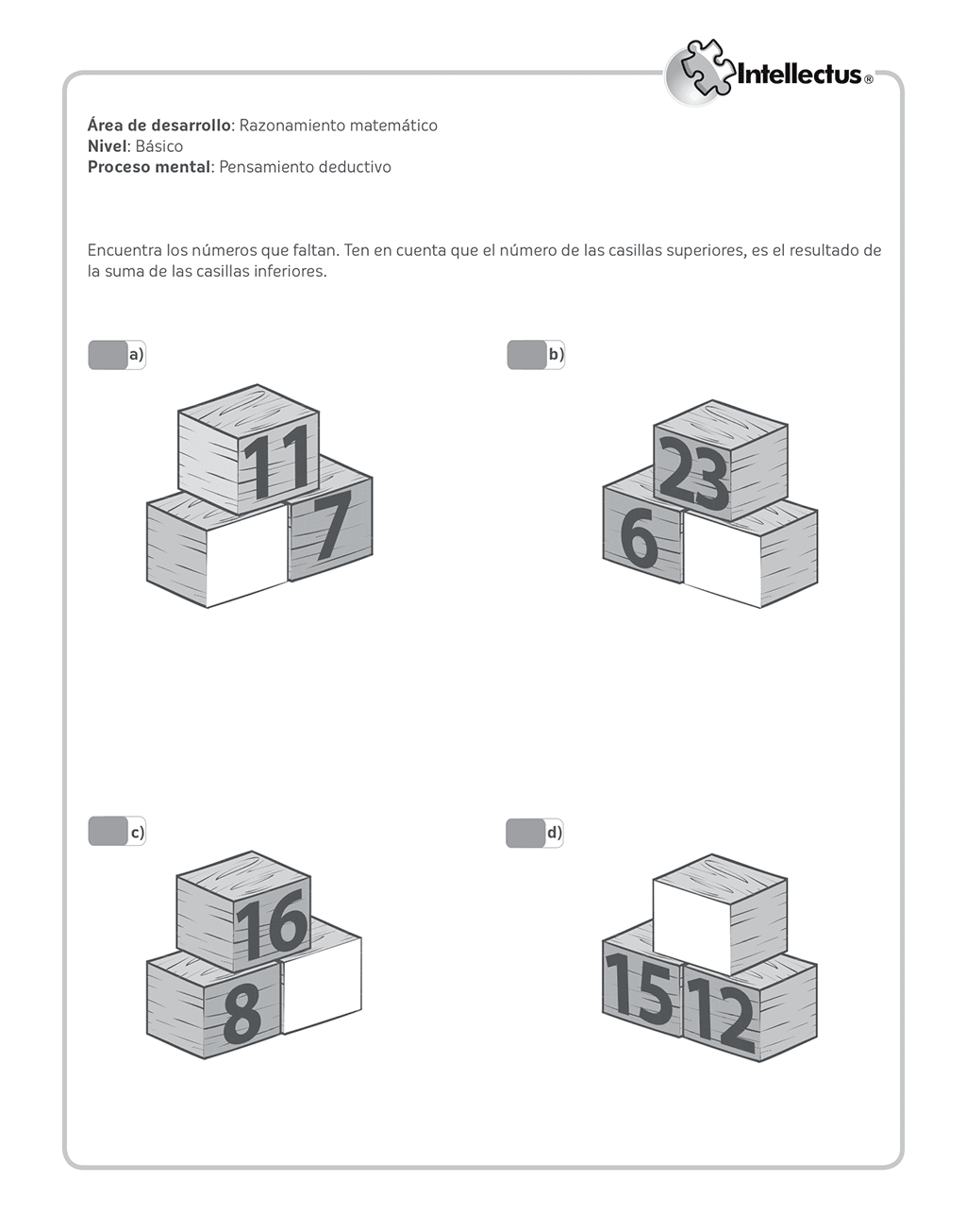 Ejercicios de razonamiento lógico-matematico para Primaria - Educaenvivo